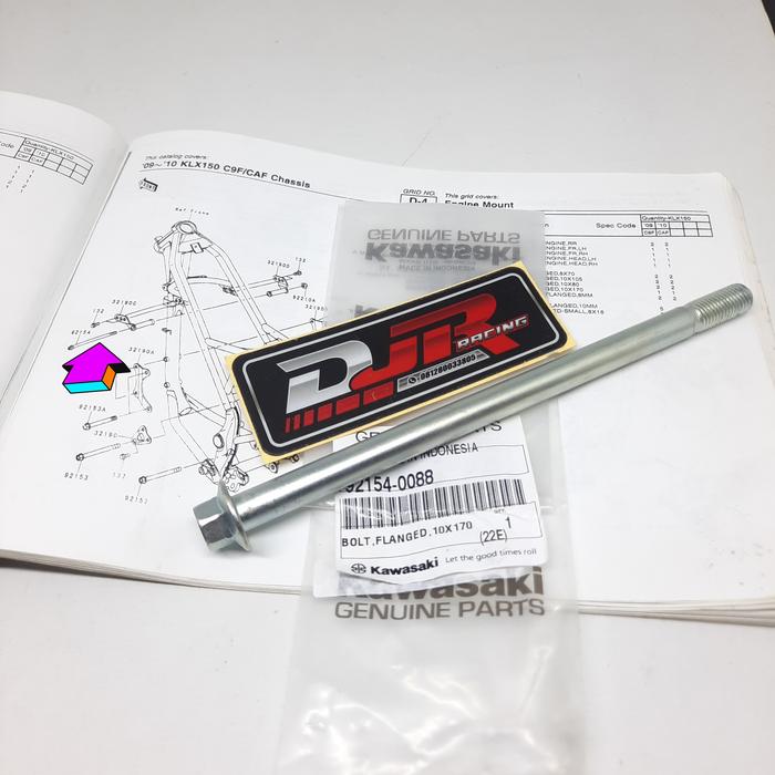 Jual baut rangka mesin engine mounting klx dtracker original 10x170 ...