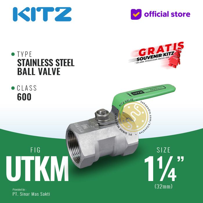 Promo KITZ Stainless Ball Valve Fig. 600 UTKM , 1 1/4" - 32mm , Drat ...