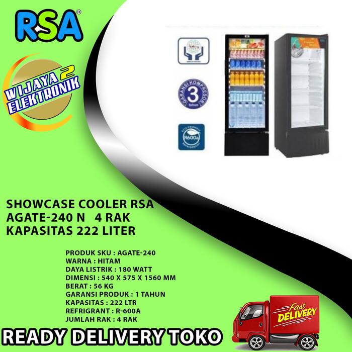 Jual SHOWCASE COOLER RSA AGATE-240.N LEMARI PENDINGIN AGATE 240 ...
