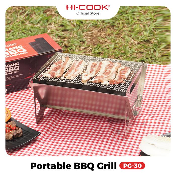 Promo Hi-Cook Portable BBQ Grill Knockdown Besar 30 x 22 | Alat BBQ ...
