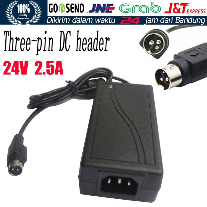 Jual Adaptor Printer Thermal 24v 2.5a 3pin 60w AC Adapter Printer for ...