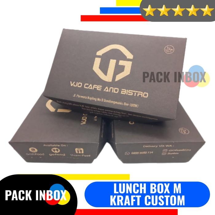 Jual PAPER LUNCH BOX M KRAFT CUSTOM BOX AYAM GEPREK LUNCH BOX M CUSTOM ...