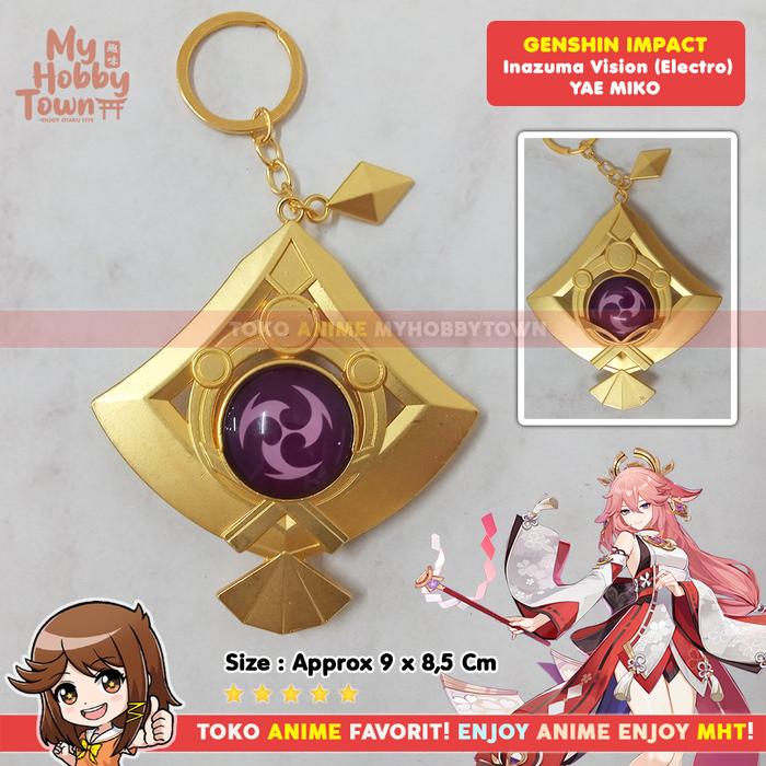 Jual Gantungan Kunci Vision Genshin Impact Inazuma Electro Yae Miko ...