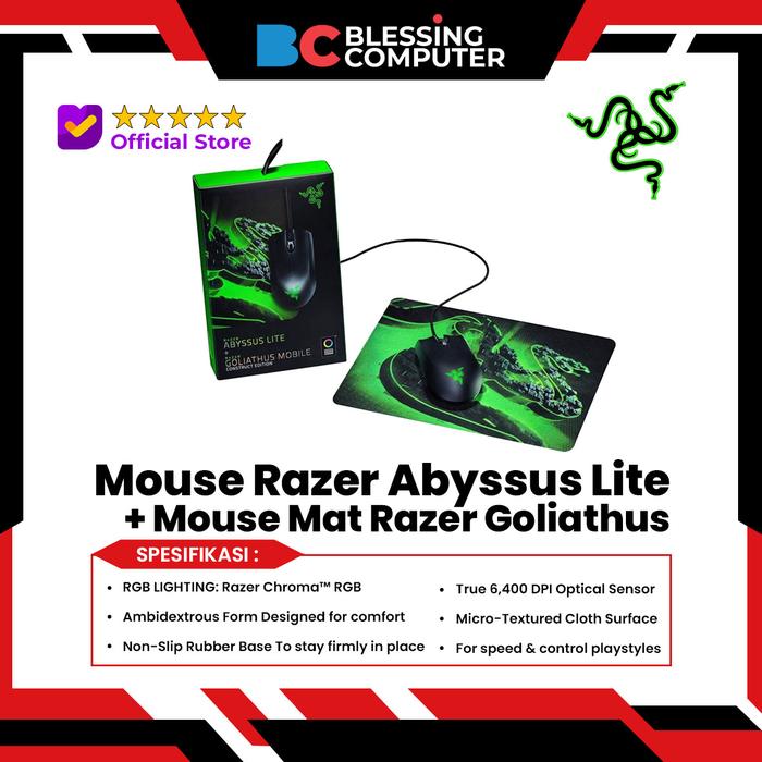 Promo Mouse Razer Abyssus Lite + Mouse Mat Razer Goliathus Mobile Construct Cicil 0% 3x - Kota ...