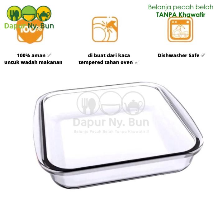 Jual Loyang Kaca Kecil Persegi Panjang Ukuran 1l / Tempered Glass ...