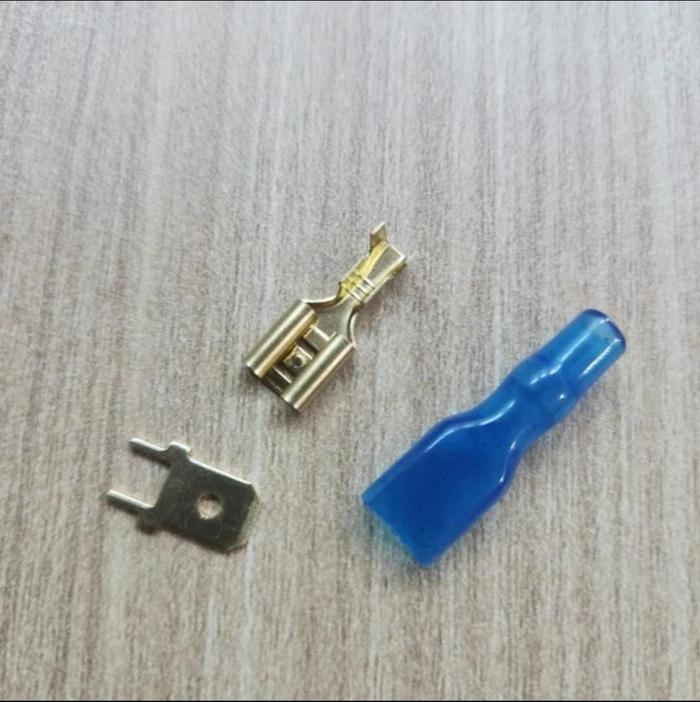 Jual skun pcb mobil 6.3mm gold 1set plus karet biru - Gold - Jakarta ...