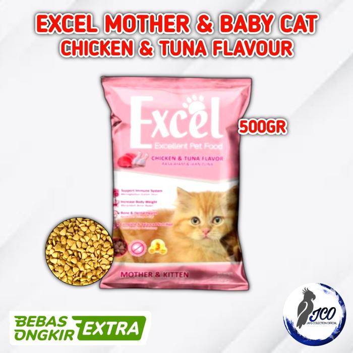 Jual EXCEL MOTHER KITTEN CHICKEN TUNA 500GR MAKANAN KUCING EXCEL CAT ...