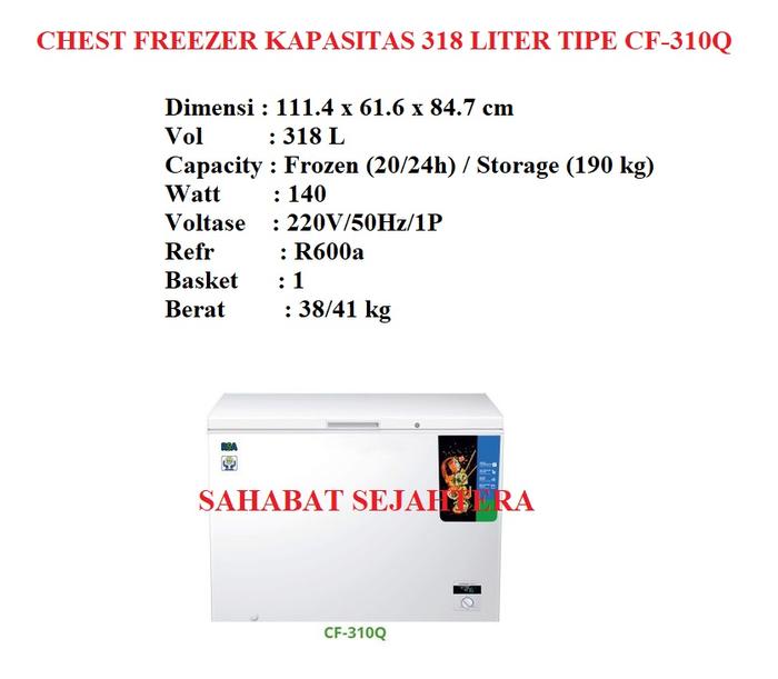 Jual Chest Freezer - RSA - CF-310Q - Jakarta Timur - chitra maju jaya ...