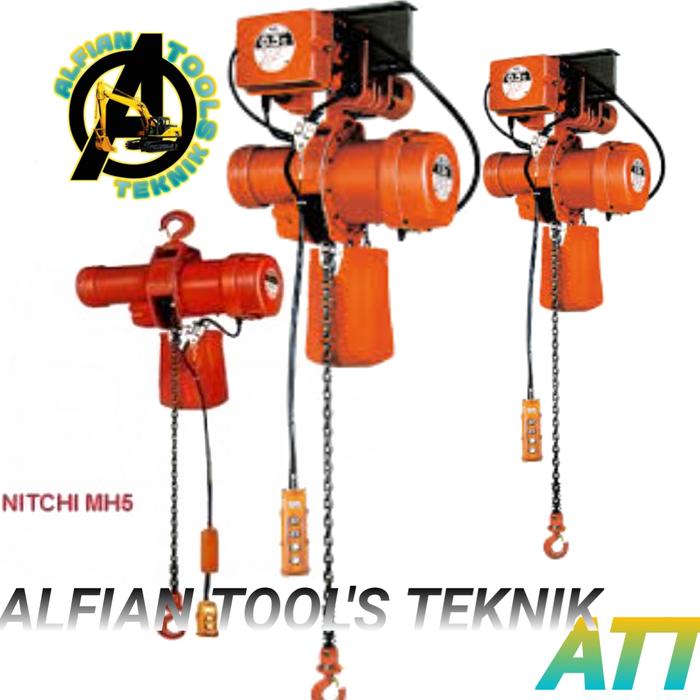 Jual Elektric Chain Hoist NITCHI 1Ton x 6 Meter Original Jepang Tipe MH ...