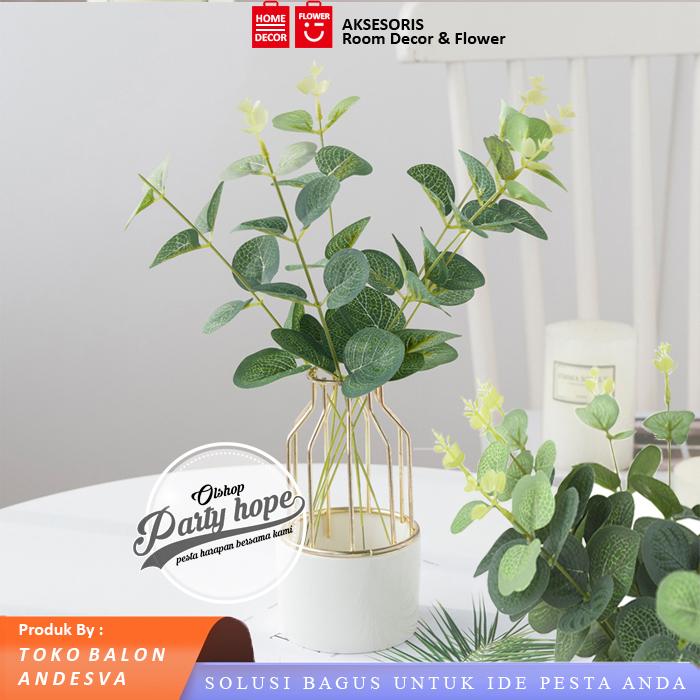 Jual daun dolar / tanaman artificial daun palsu eucalyptus / daun ...