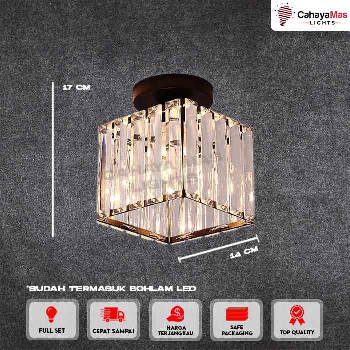 Jual Lampu Hias Plafon Kristal Minimalist Modern Kotak & Bulat FULLSET ...
