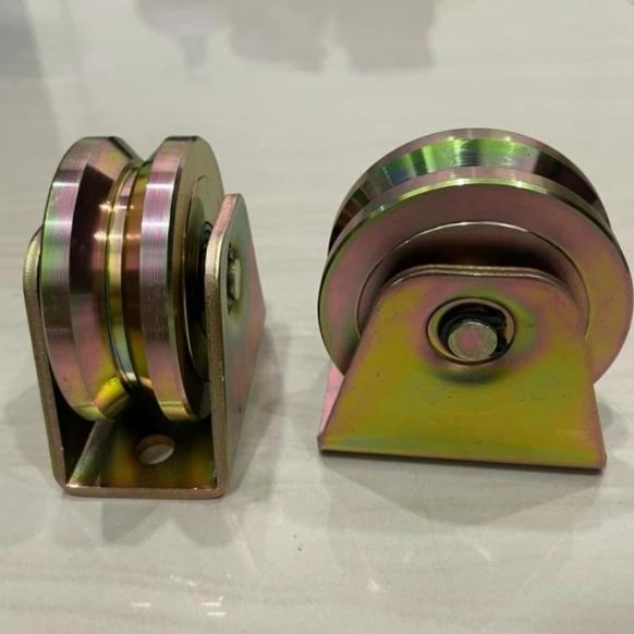 Jual roda pintu besi 80mm pagar gudang garasi gerbang 2 lahar bearing ...