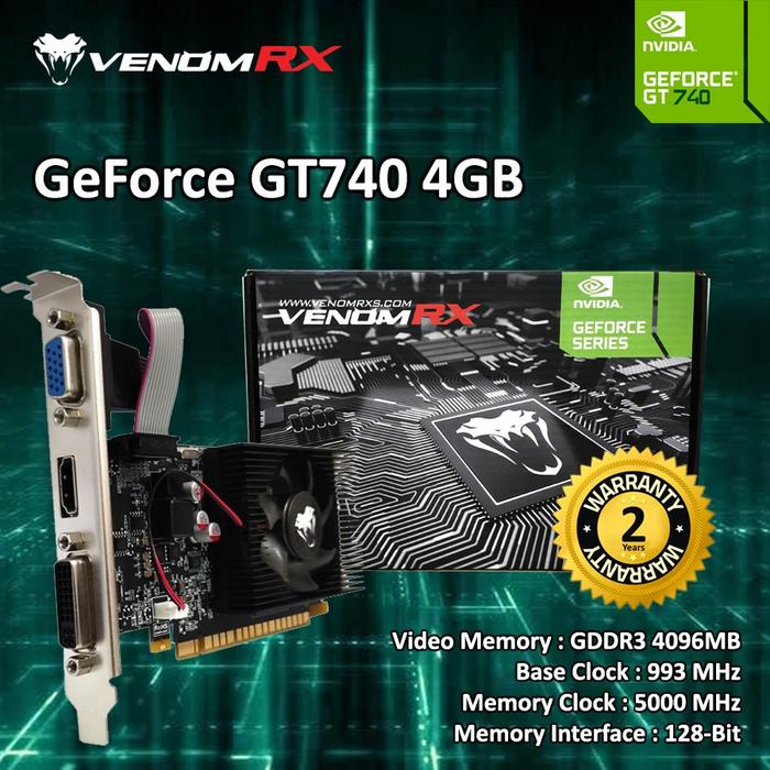 Jual VGA Nvidia GT 740 4GB DDR4 Venom Rx 128Bit GDDR3 Hdmi / VGA / DVI ...