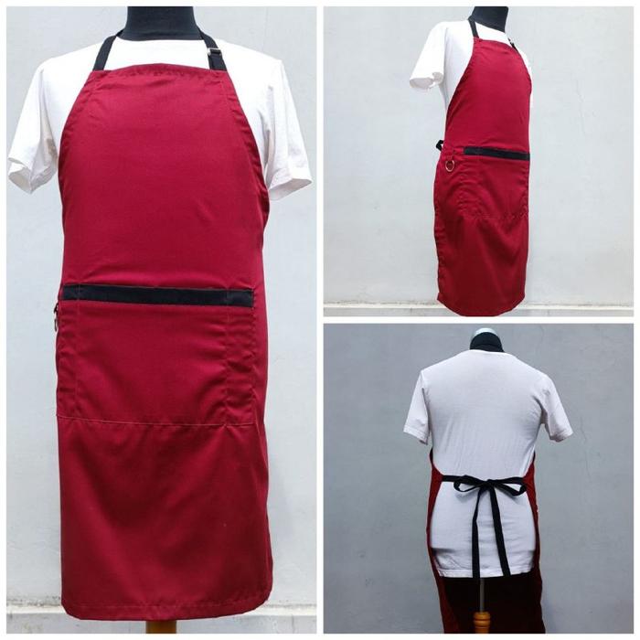 Promo Apron Celemek Full 3 Saku untuk Koki Chef Waiters Baker Patissier ...