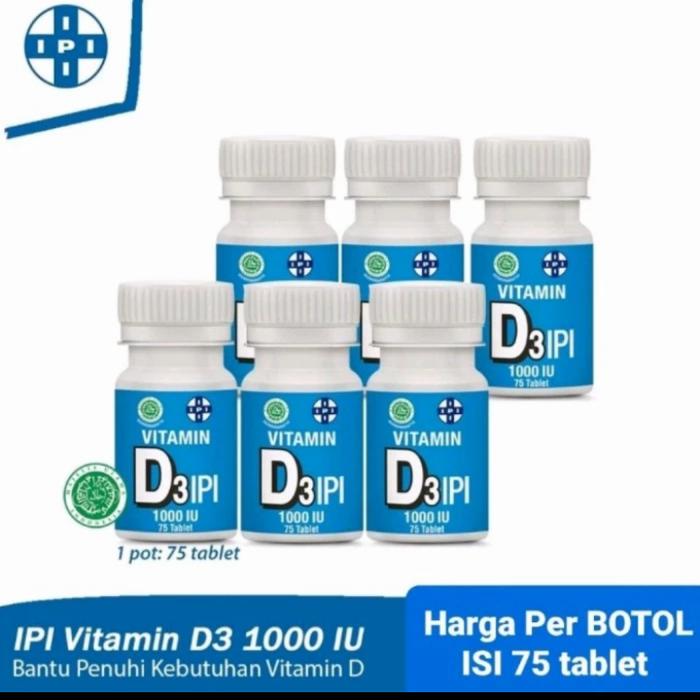 Jual IPI Vitamin D3 1000iu isi 75 Tablet 1000 IU Original - Kota Depok ...