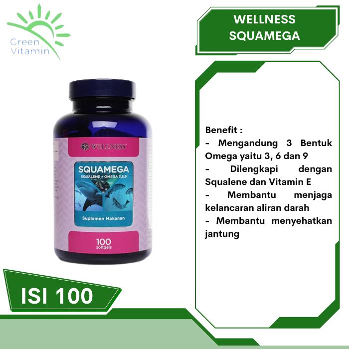 Jual WELLNESS Squamega Squalene 369 Omega 3 6 9 Complete EFA 100 Kapsul ...
