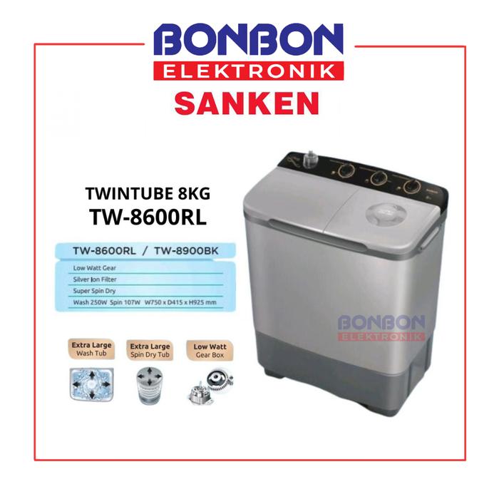 Promo Sanken Mesin Cuci 2 Tabung 8KG TW-8600RL / 8600 RL Cicil 0% 3x - Jakarta Utara - Bonbon ...