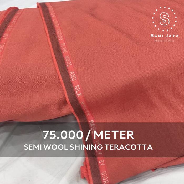 Jual Kain Bahan Jas & Celana Wedding Semi Wool Shining warna Terracotta ...