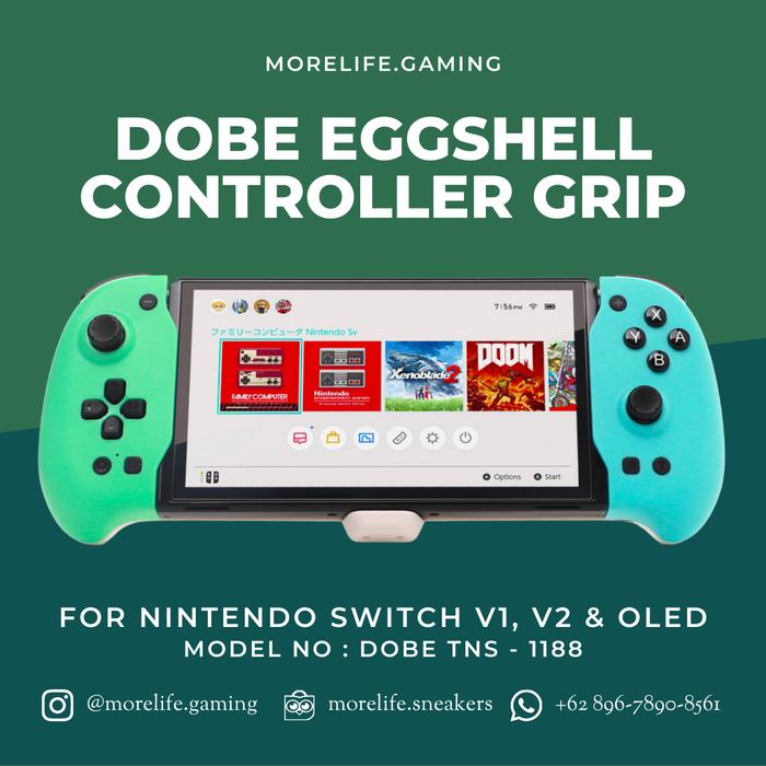 Jual Dobe Eggshell Controller Grip for Switch V1 V2 OLED TNS-1188 Split ...