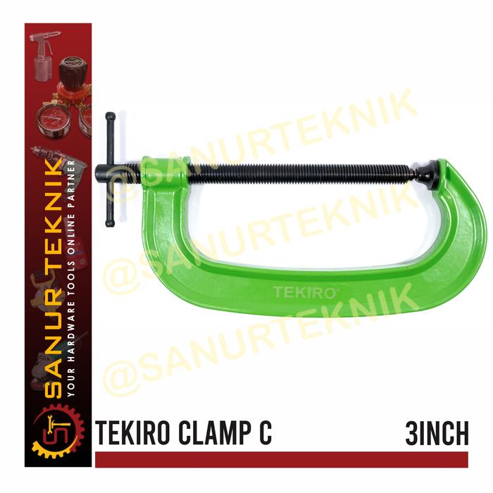 Jual TEKIRO Clamp C / Klem C / Jepit C / Catok model C 3" 3in 3 inch ...