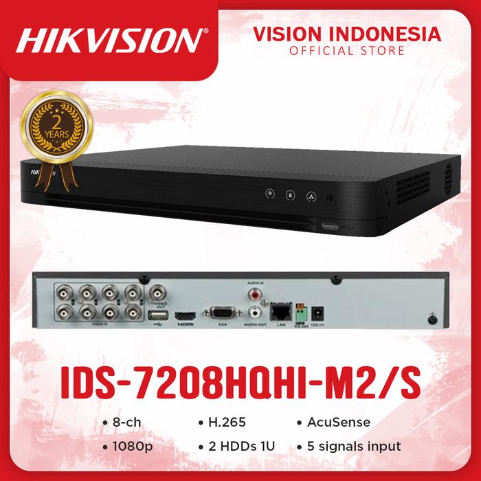 Jual HIKVISION iDS-7208HQHI-M2/S DVR 8 Channel and 2 Slot HDD AcuSense ...