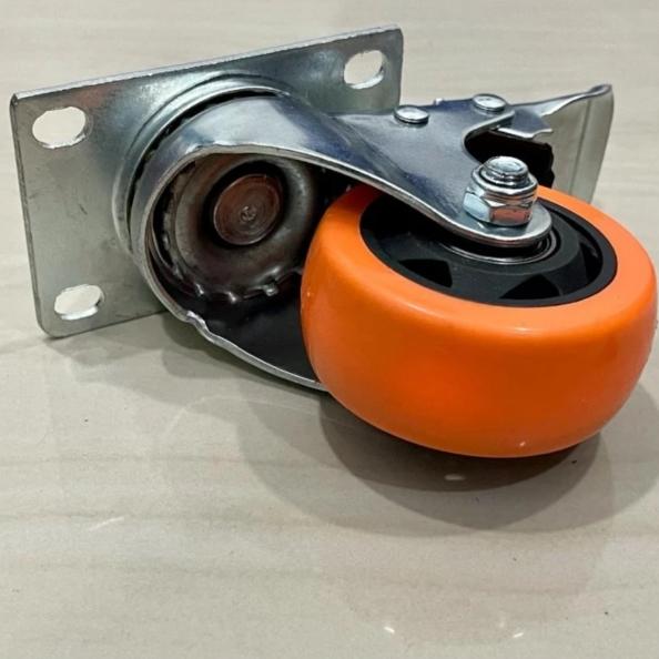 Jual roda pu orange 3 inch rem roda steling bagus roda nilon swivel ...