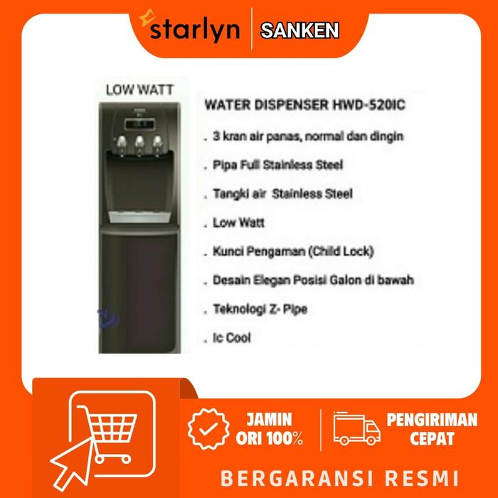 Promo Sanken Dispenser Galon Bawah HWD 520 IC HWD-520IC Cicil 0% 3x ...
