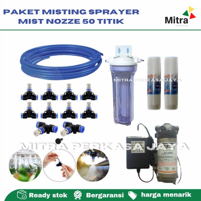 Jual Paket Misting Embun Sprayer 50 Titik Nozzle Pompa Kojine 48Volt ...