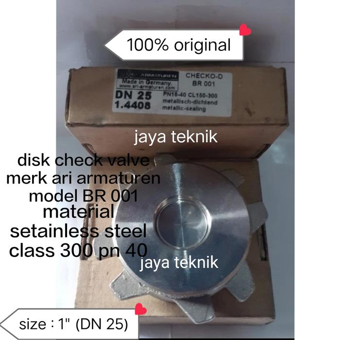 Jual disk check valve / CHECKKO-D ari armaturen 1 inch pn 40 CLass 300 ...