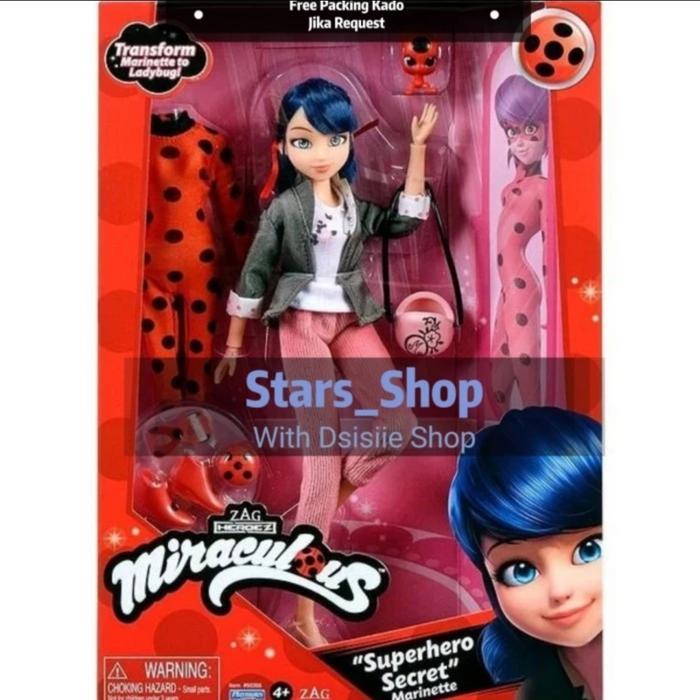 Jual Miraculous Super Hero Secret Marinette Transform Ladybug Figure ...