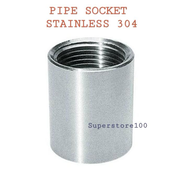Jual 1/2" PIPE SOCKET STAINLESS SS304 304 1/2 INCH DRAT DALAM SDD SOKET ...