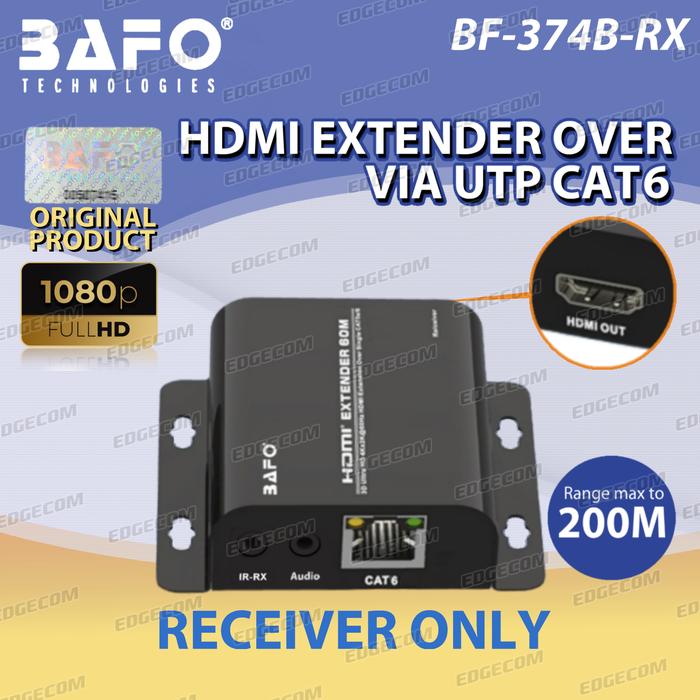 Jual BAFO HDMI Extender Via UTP LAN 200 Meter 1080P - BF-374B / 4K - BF ...