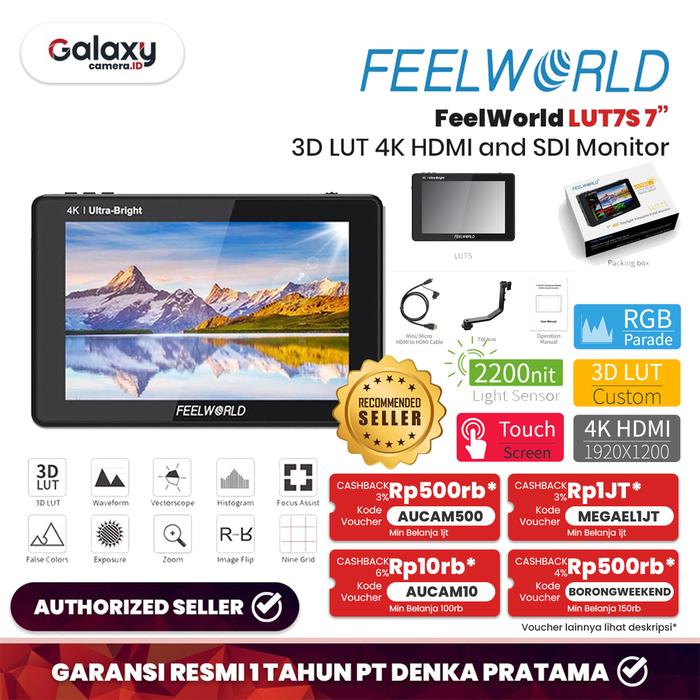 Promo FeelWorld LUT7S 7" 3D LUT 4K HDMI and SDI Monitor Cicil 0% 3x ...