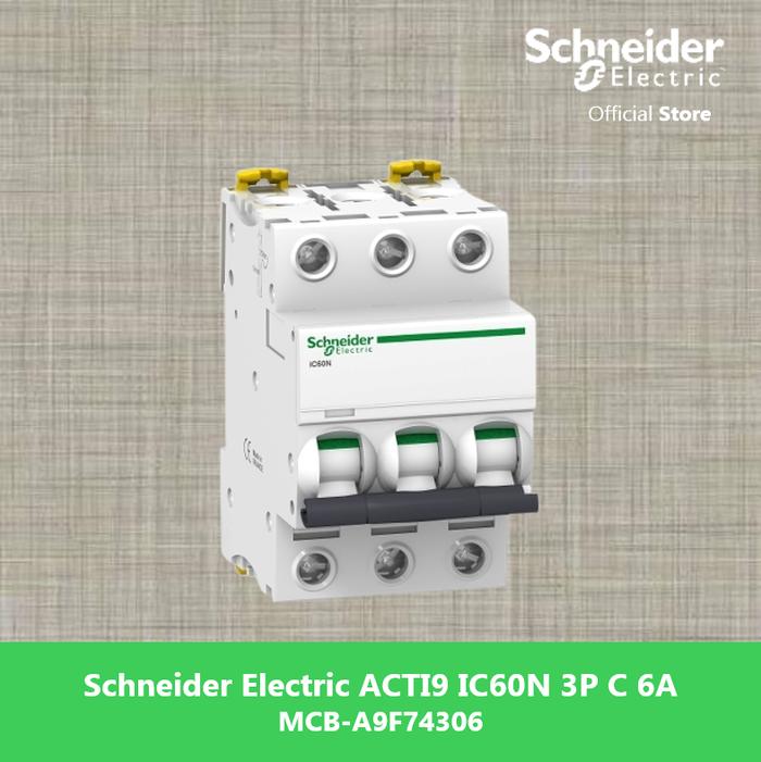 Promo Schneider Electric ACTI9 IC60N 3P C 6A MCB-A9F74306 - Jakarta Pusat - Schneider Electric ...