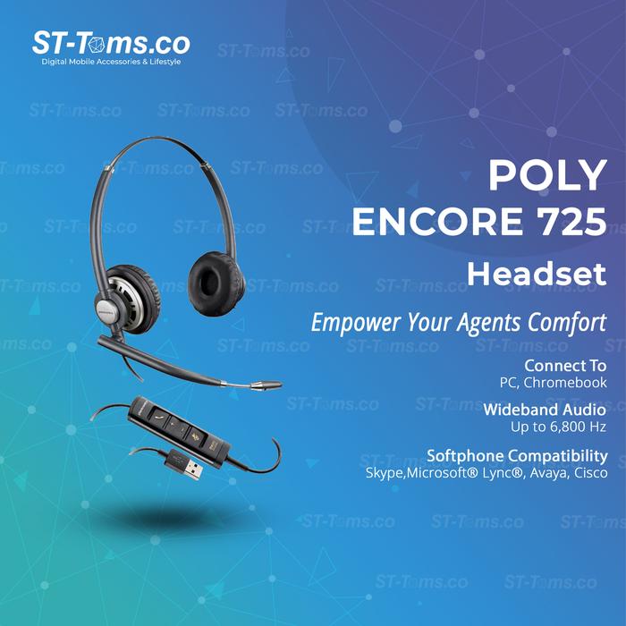 Promo Poly EncorePro HW725 HW 725 Stereo USB Headset For Business Cicil ...