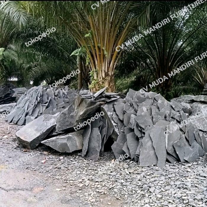 Jual Batu alam keramik / batu alam dinding batu templek hitam per 1m2 ...