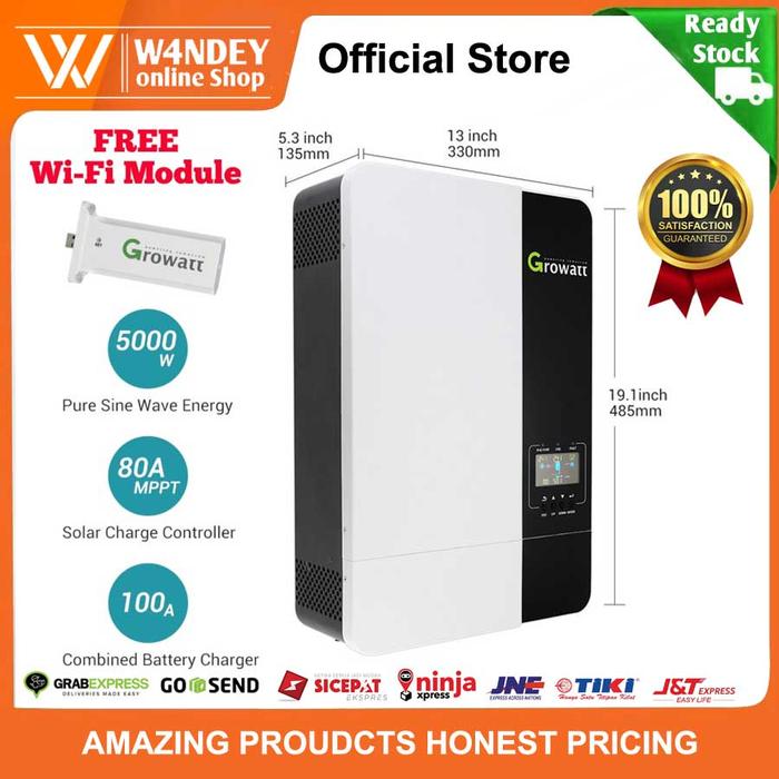 Jual Growatt 5000W / 5000VA Off Grid Storage Inverter SPF 5000 ES + WiFi - Jakarta Timur ...
