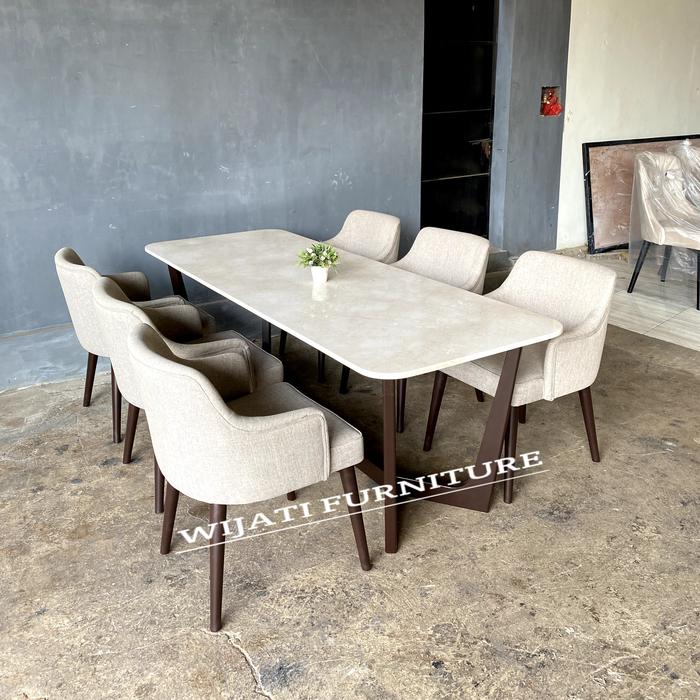 Jual Set Dining Table Marmer, Meja Makan Marmer Asli 6 Kursi - Kab ...
