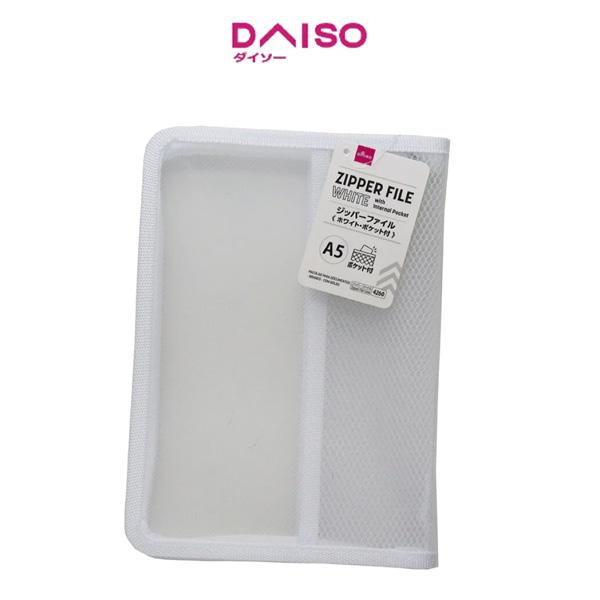 Jual Daiso A5 Zipper File White With Internal Pocket Di Seller Velvet ...