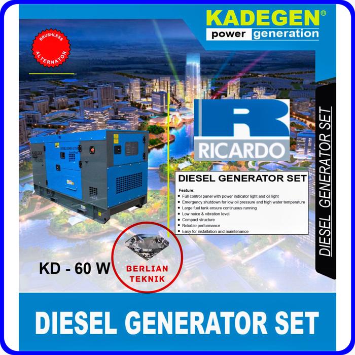 Jual Diesel Generator Silent Mesin Genset Kadegen KD 60 W / 60 KVA 3 ...