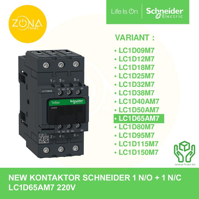 Jual KONTAKTOR CONTACTOR SCHNEIDER LC1D65AM7 LC1D65 D65 220V NEW ORIGINAL - Jakarta Pusat - ZONA ...