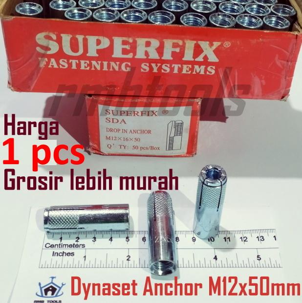 Jual M12x16x50 Dynaset Drop in Anchor Brand Superfix Galvanis Moritop ...