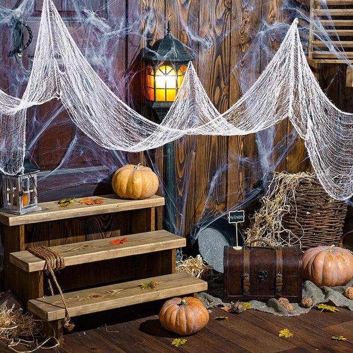 Jual Dekorasi Kain Putih Sarang Laba Laba Bahan Spider Web Halloween ...