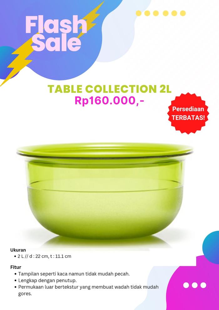 Jual TUPPERWARE TABLE COLLECTION 2L - MANGKOK SAJI BERBENTUK CRYSTAL ...