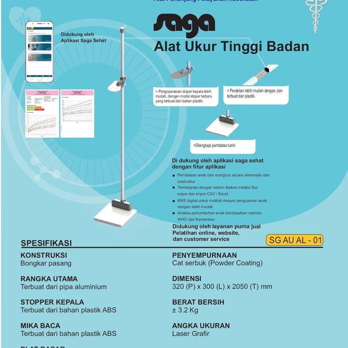 Jual Stadiometer Alat Ukur Tinggi Badan SAGA ORIGINAL - Kab. Cianjur ...