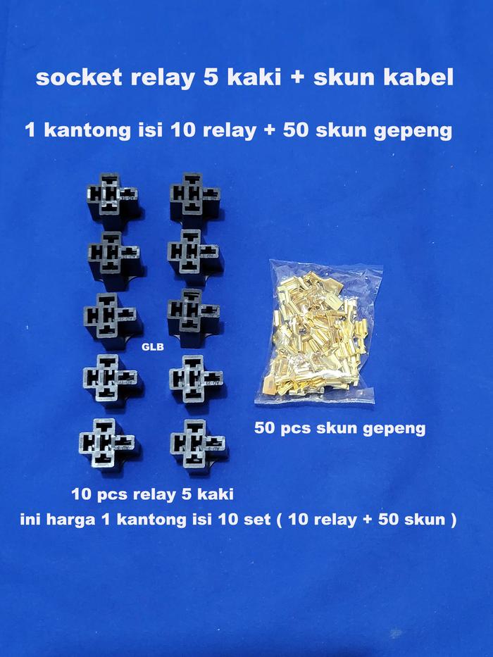 Jual isi 10 set Socket Relay Klakson Lampu 5 Kaki+ Skun Kabel / Rumah ... Jual isi 10 set Socket Relay Klakson Lampu 5 Kaki+ Skun Kabel / Rumah ...