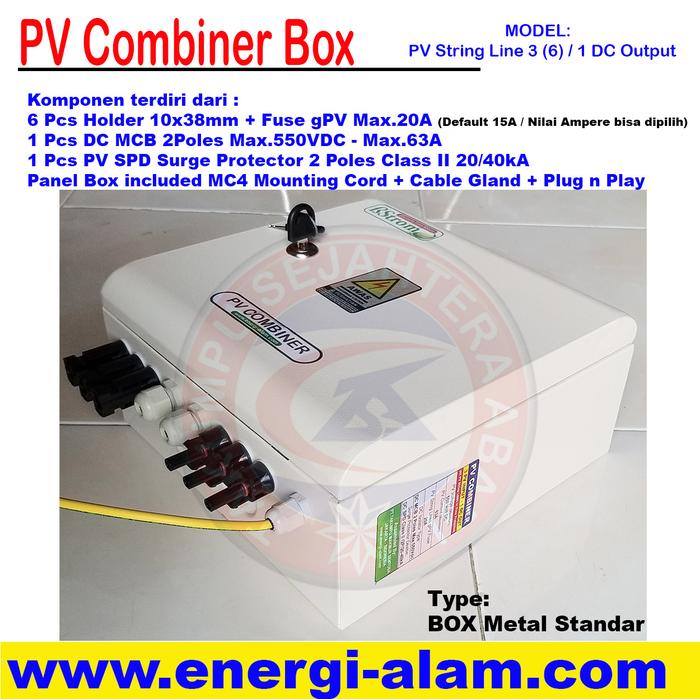 Jual PV Combiner Box 3(6) in 1 Out - Kotak instalasi kabel Sistem PLTS ...