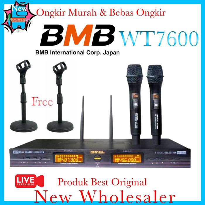 Jual Mic wireless Karaoke BMB WT7600 Original Handheld 2 unit Resmi Wt ...
