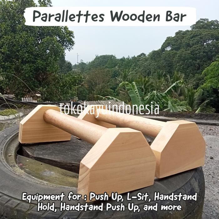 Jual Parallettes Wooden Bar Calisthenics Workout Push Up Bar Toko Kayu ...