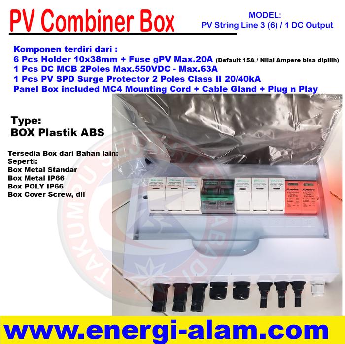 Jual PV Combiner Box 3(6) in 1 Out - Kotak instalasi kabel Sistem PLTS ...